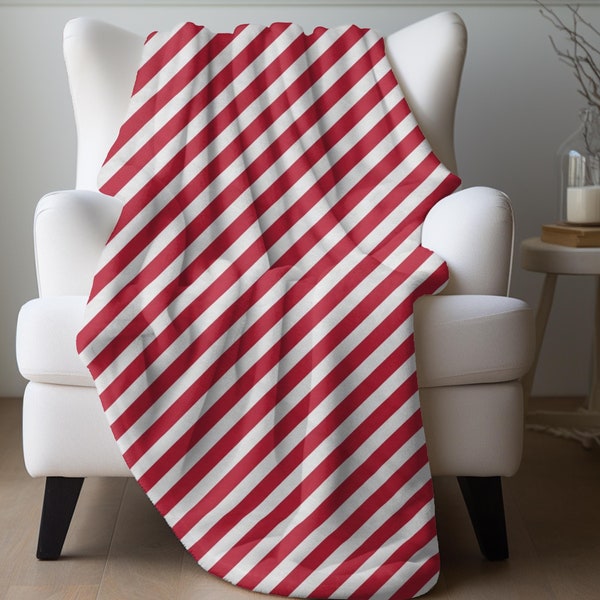 Red and White Throw Blanket - Etsy