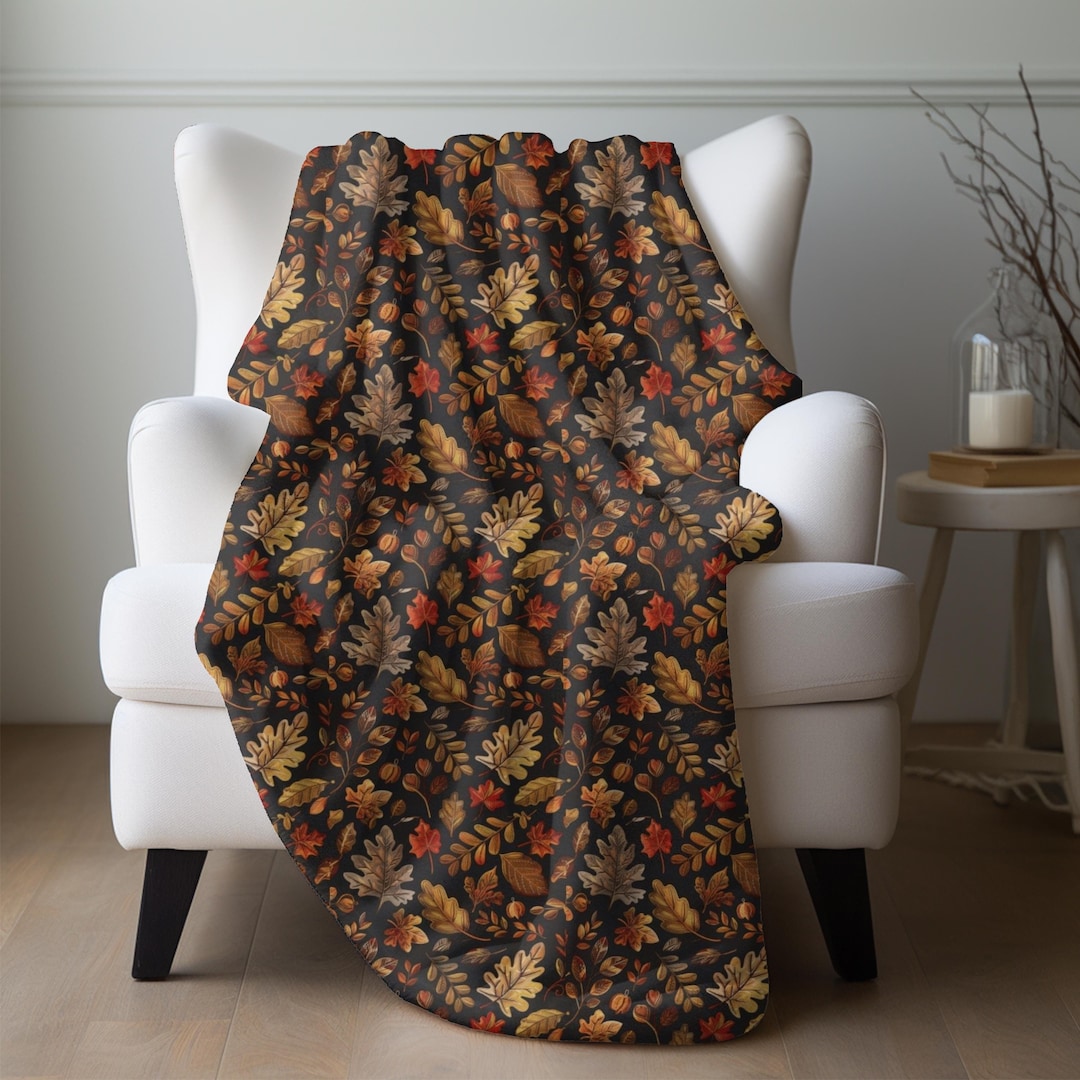 Autumn Leaves Blanket Fall Leaf Throw Autumn Home Decor Fall Aesthetic ...