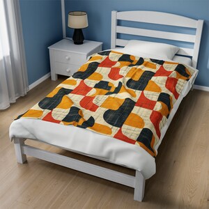 Mid Century Modern Blanket Vintage Modern Blanket Abstract Blanket ...