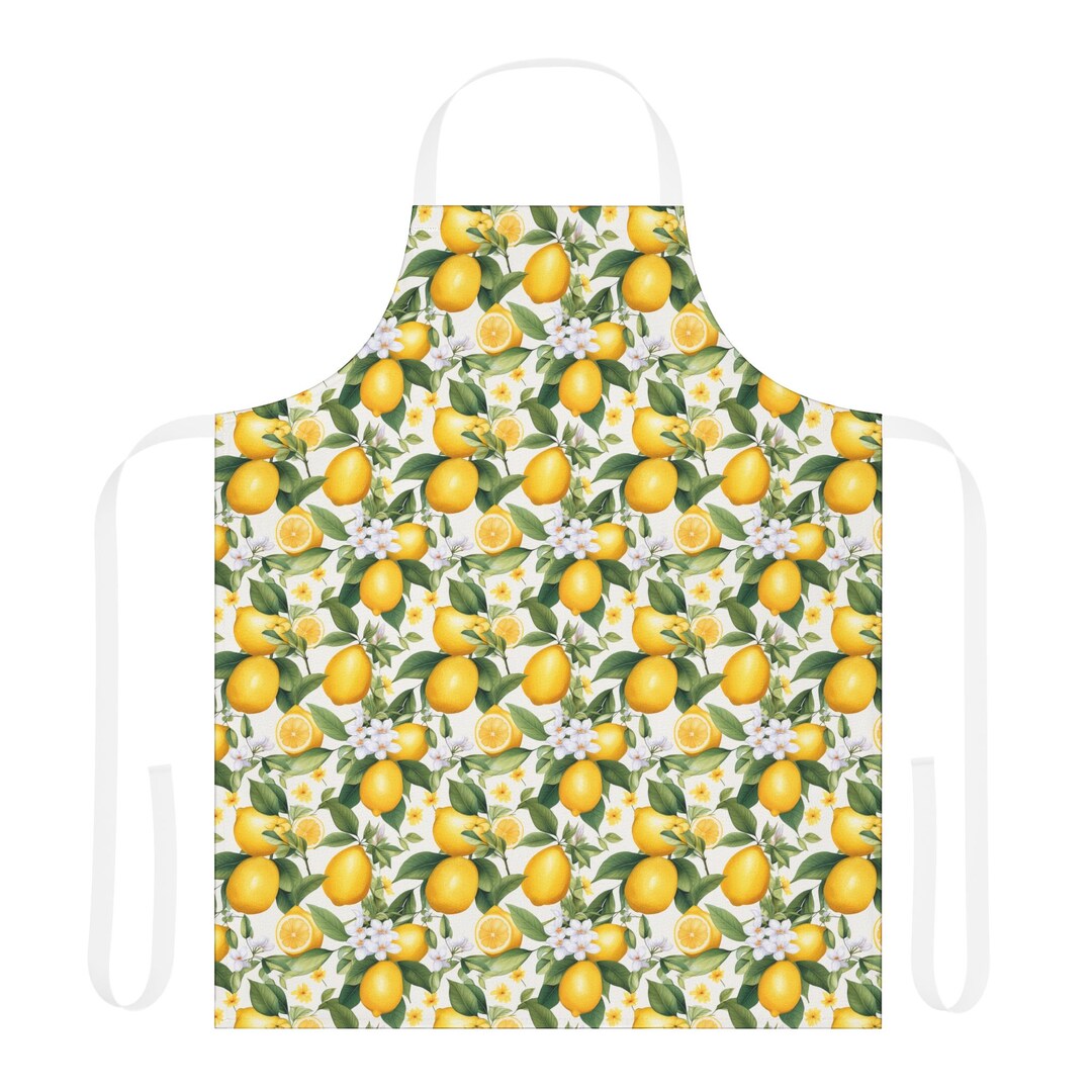 Italian Lemons Apron Mediterranean Apron Italian Cooking Decor Citrus ...