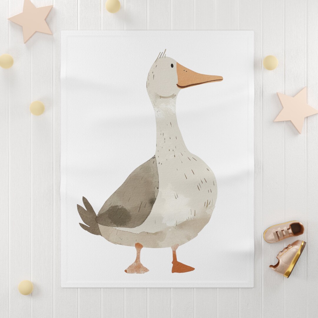 Boho Goose Baby Blanket, Goose Blanket, Farm Animal Blanket, Bird Baby ...