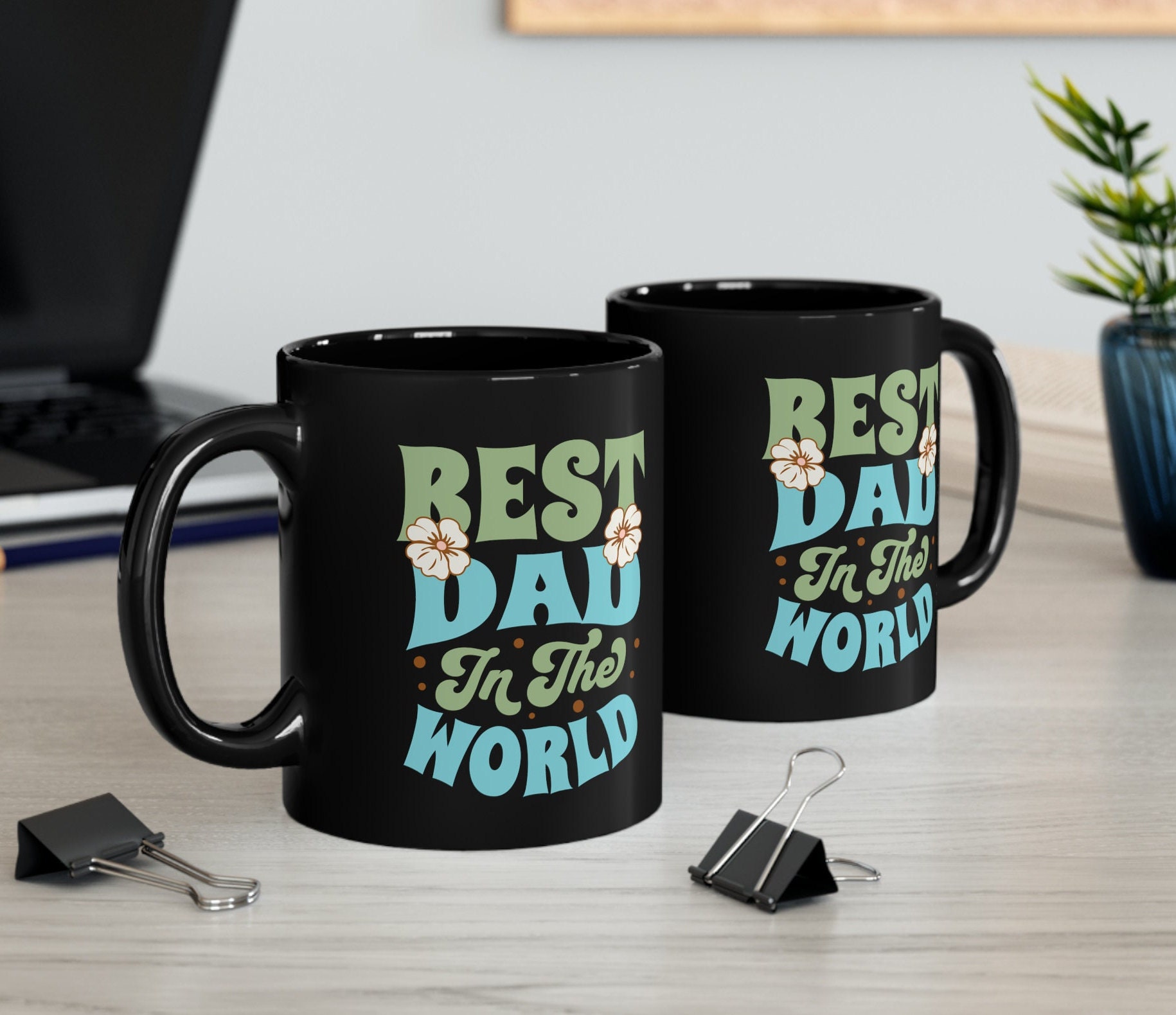 Best Dad World Black Mug, Best Dad Mug, Black Mug, Father Mug, Granddad ...