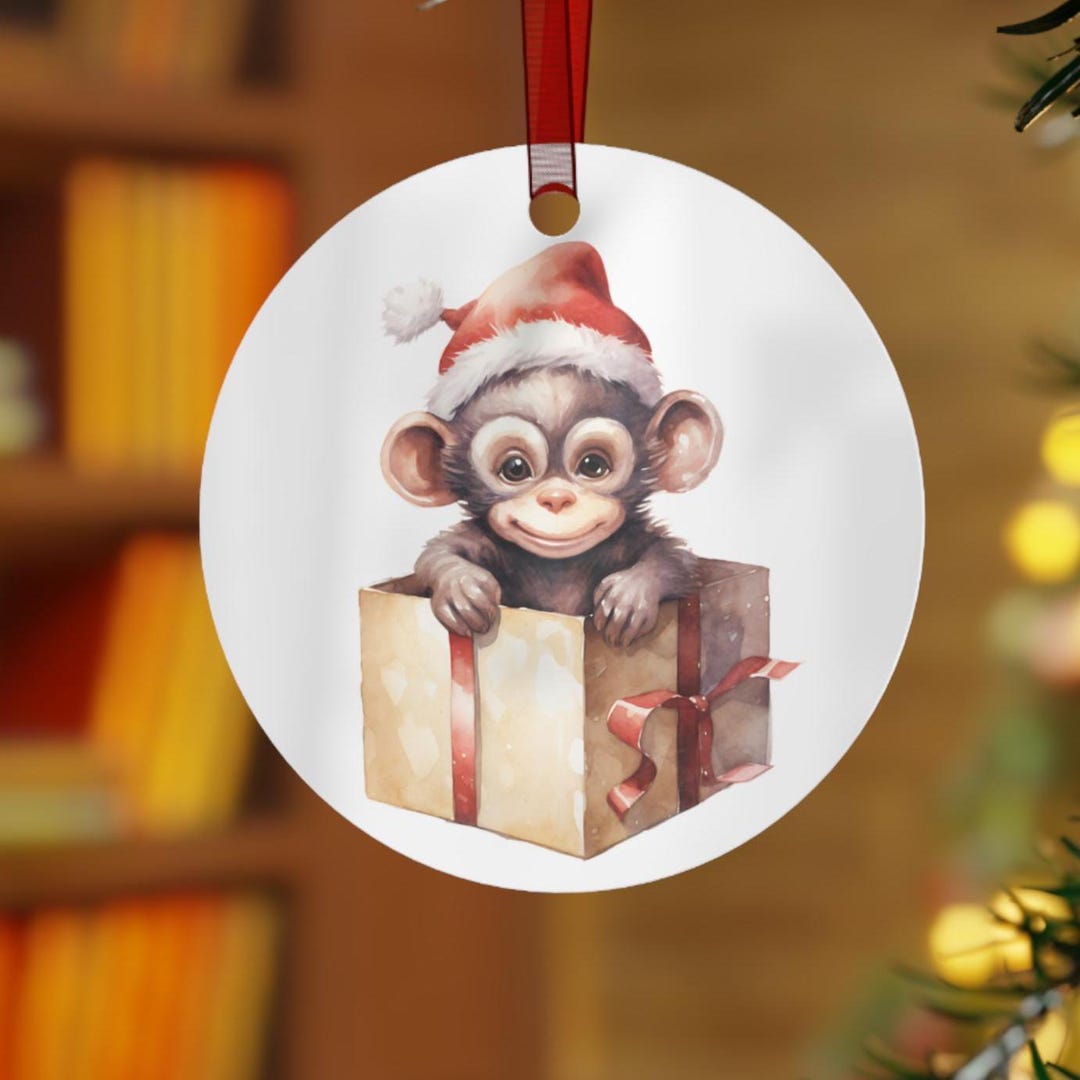 Chimpanzee Christmas Tree Ornament Monkey Holiday Decor Jungle ...