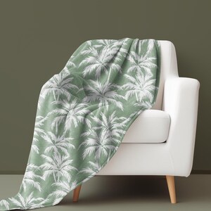 Green Palm Trees Blanket Tropical Palm Throw Summer Beach Blanket Palm ...