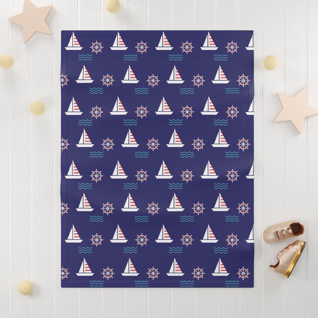 Sailing Boats Baby Blanket Yacht Baby Blanket Nautical Baby Blanket ...