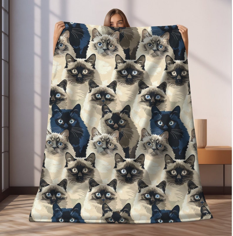 Funny Cats Velveteen Plush Blanket Cat Blanket Funny Cats Gray Cat ...