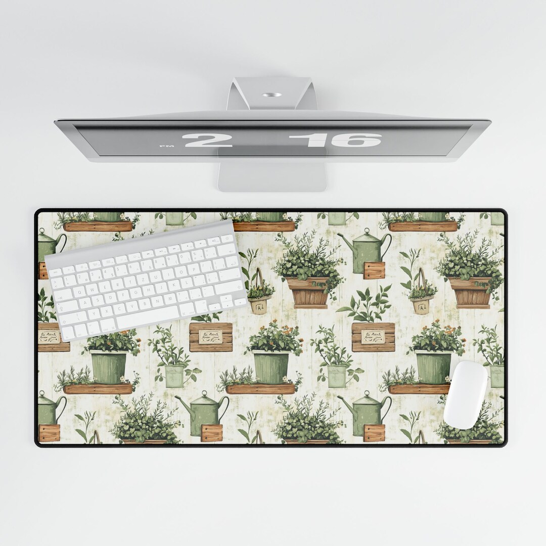 Green House Plants Mouse Pad Plant Lover Desk Mat Greenhouse Decor ...