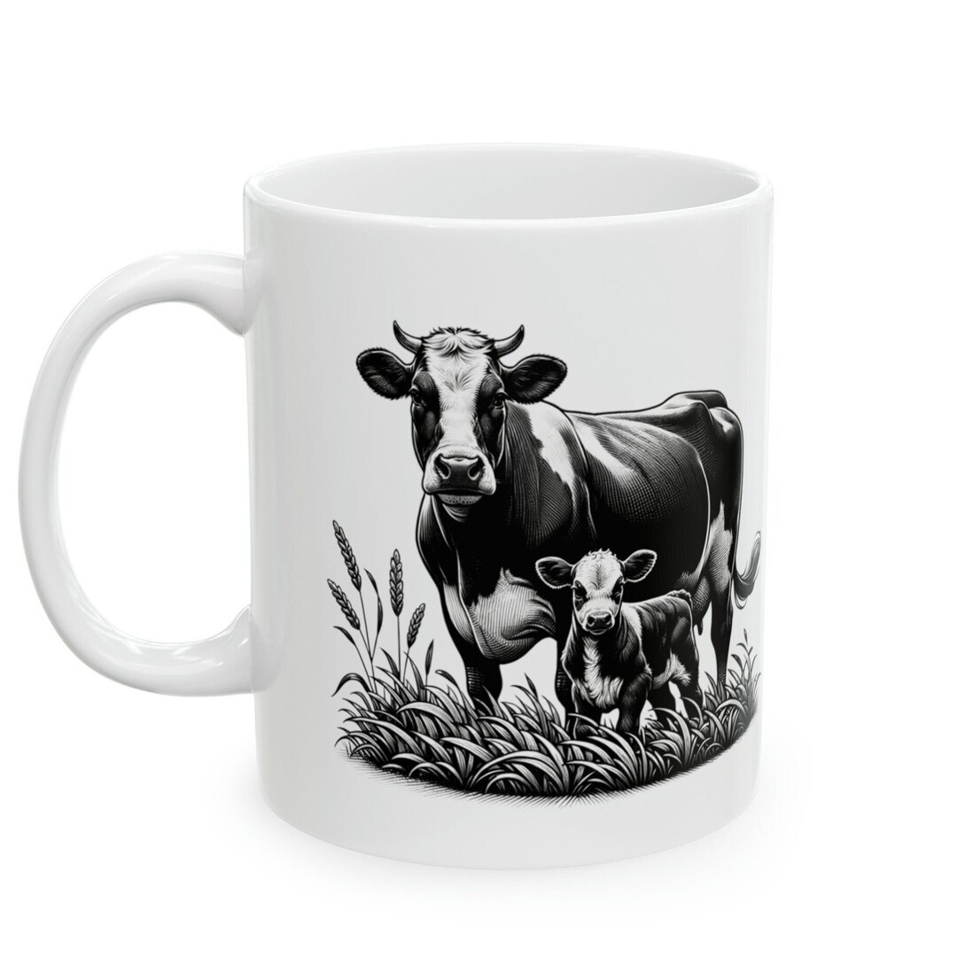 Cow and Calf Mug Farmhouse Decor Gift Cow Lover Gift Baby Calf Mug Farm ...