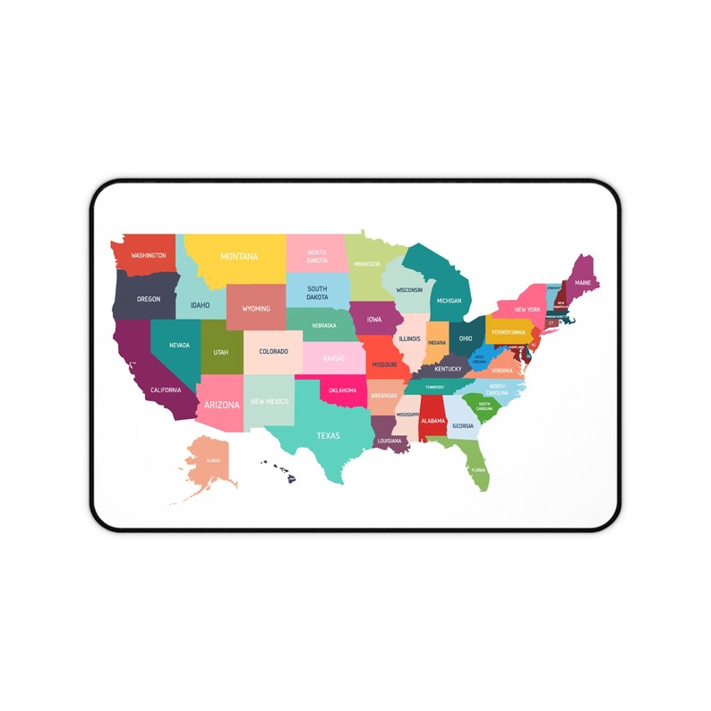 USA Map Desk Mat United States Map Mouse Pad American Map Desk Map ...