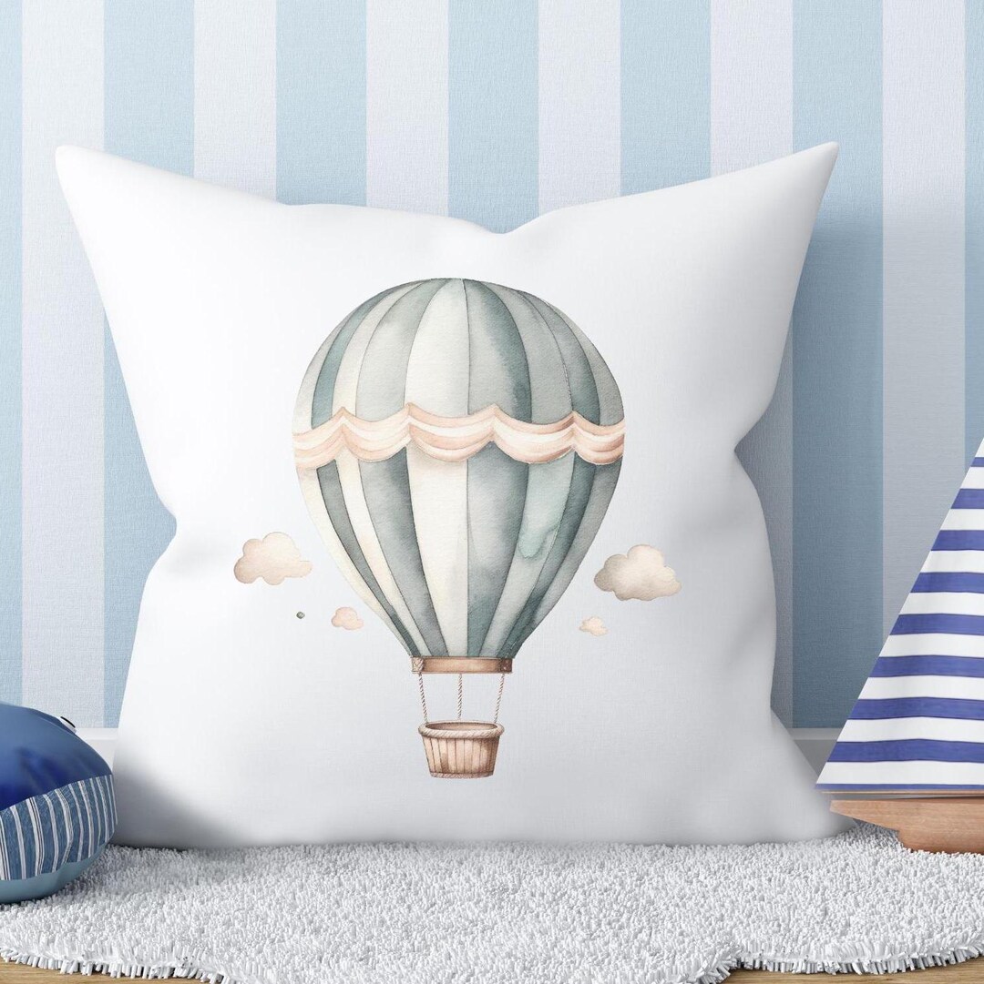 Hot Air Balloon Pillow Cover Kids Room Balloon Cushion Nursery Balloon ...