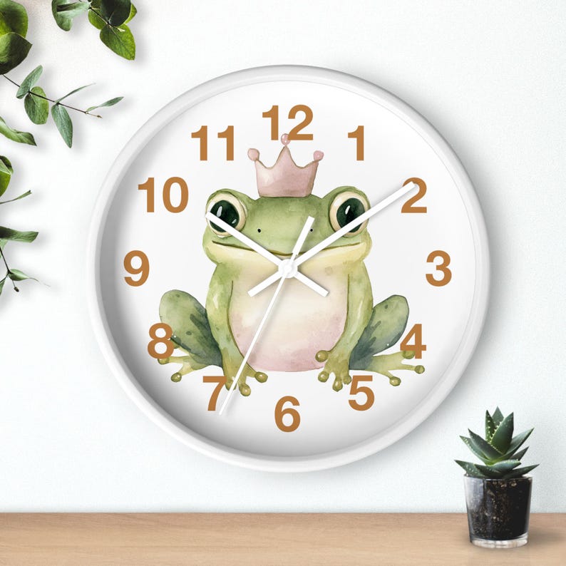 Fairytale Frog Wall Clock Storybook Wall Clock Frog Nursery Clock ...
