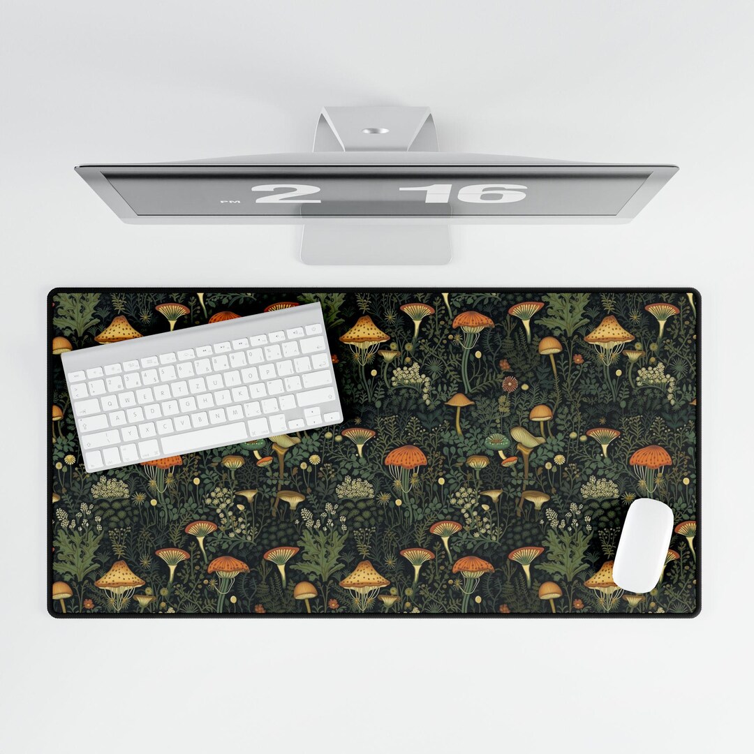 Mushroom Mouse Pad Dark Forest Desk Mat Nature Mouse Pad Fungi Decor ...