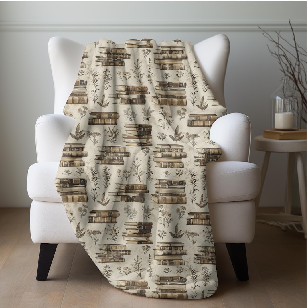 Vintage Books Blanket Book Aesthetic Book Lover Blanket Antique Books ...