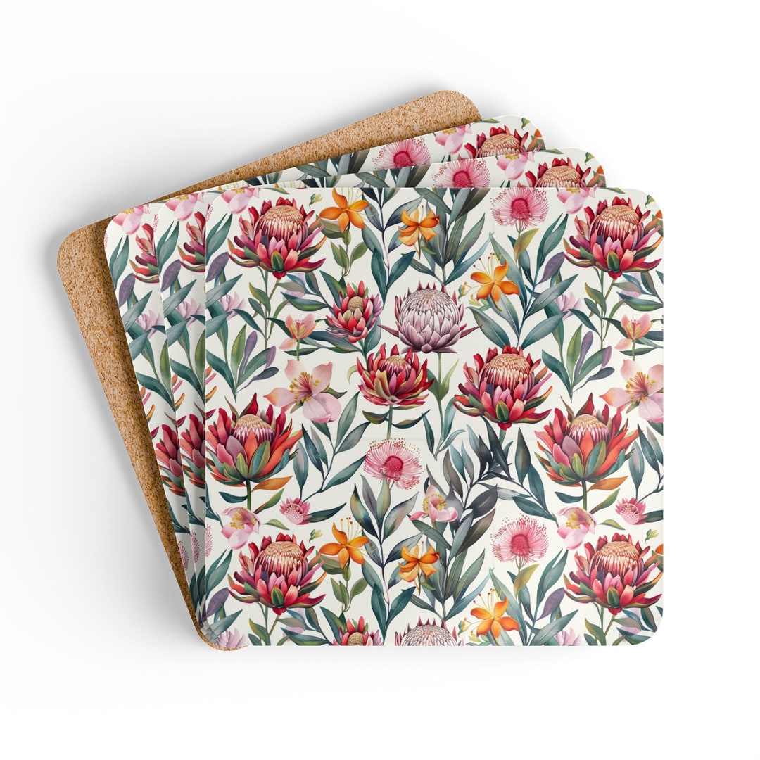 Australian Native Flowers Coaster Set Garden Coasters Australian Gift ...