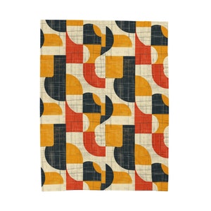 Mid Century Modern Blanket Vintage Modern Blanket Abstract Blanket ...