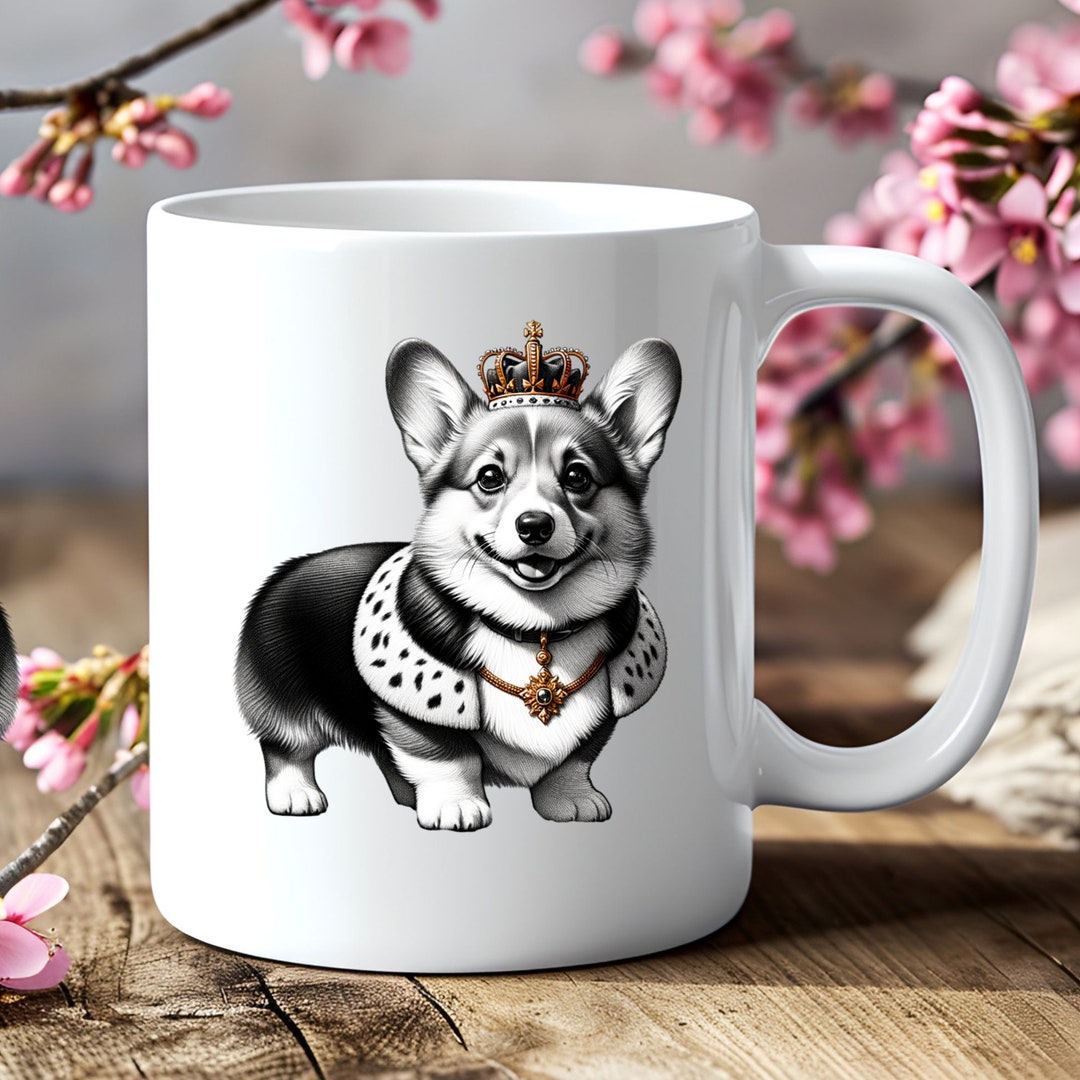 Corgi Mug, Crown Mug, Corgi Dog Mug, Corgi, Funny Dog Mug, Mug for ...