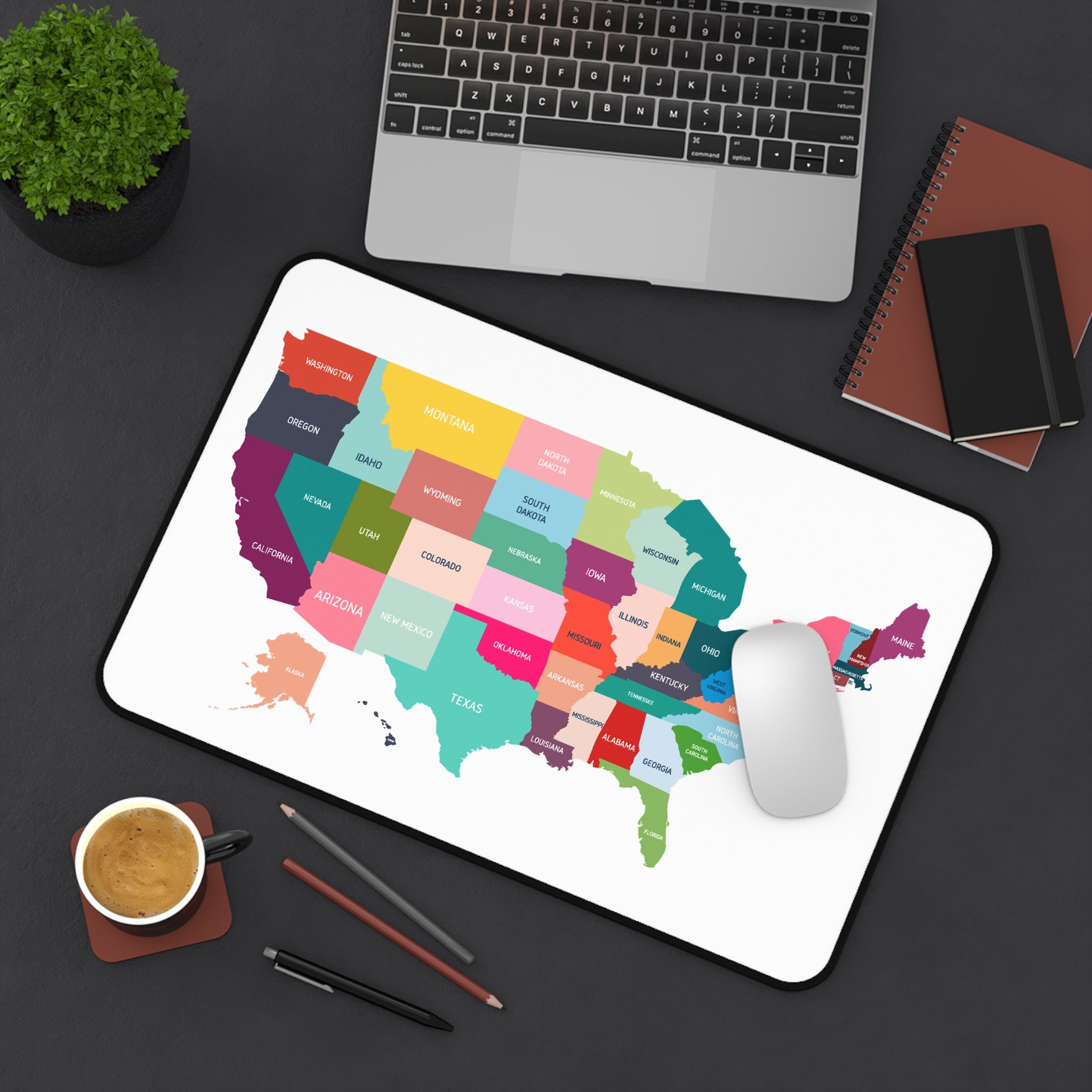 USA Map Desk Mat United States Map Mouse Pad American Map Desk Map ...