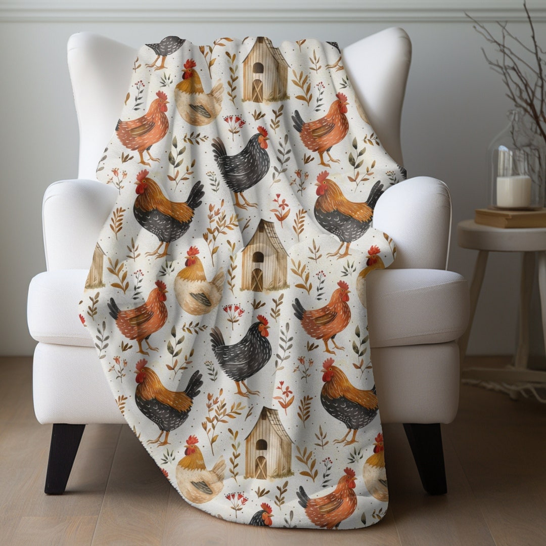 Chicken House Blanket Countryside Throw Chicken Decorations Blanket ...