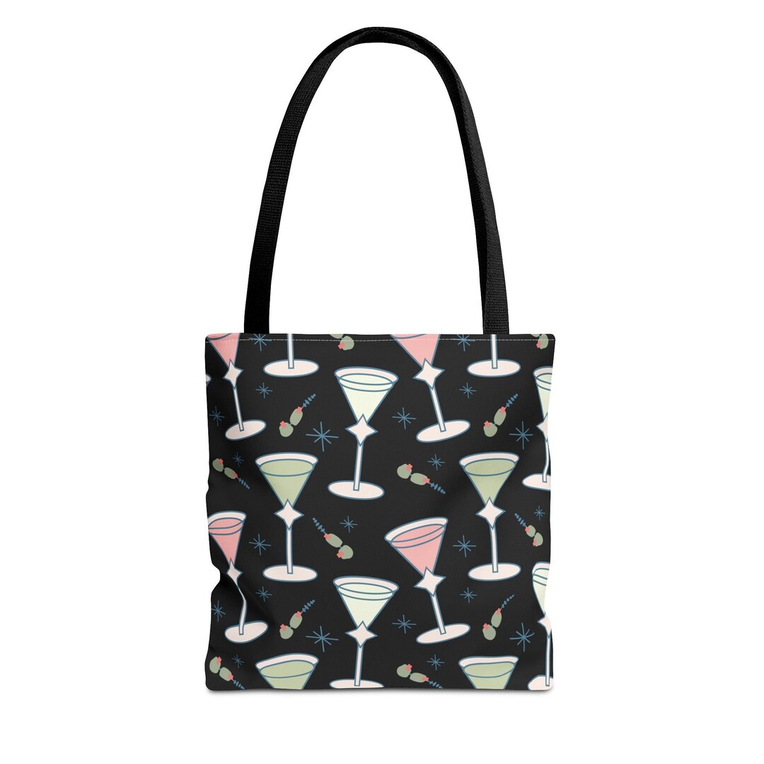 Martini Glass Tote Bag, Martini Bag Cocktail Lover Gift Cocktail Tote ...