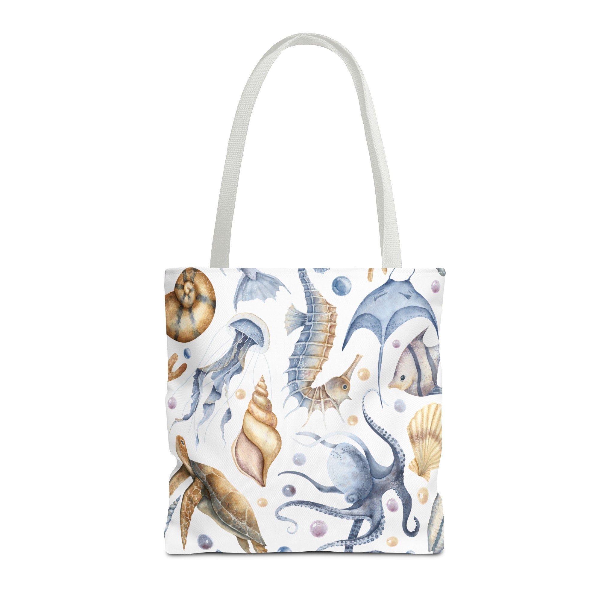 Sea Creatures Tote Bag AOP Ocean Creature Bag Seahorse Tote Turtle Bag ...