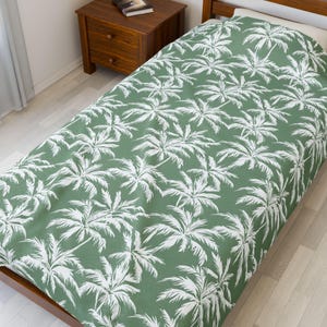 Green Palm Trees Blanket Tropical Palm Throw Summer Beach Blanket Palm ...