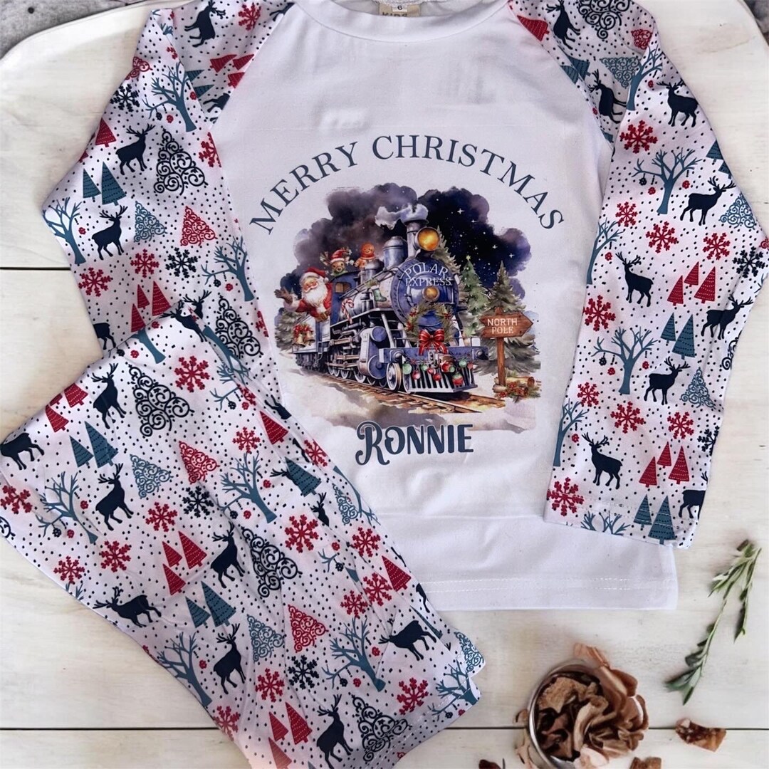 Personalised Polar Express Pyjamas | Family Christmas Pyjamas - Etsy