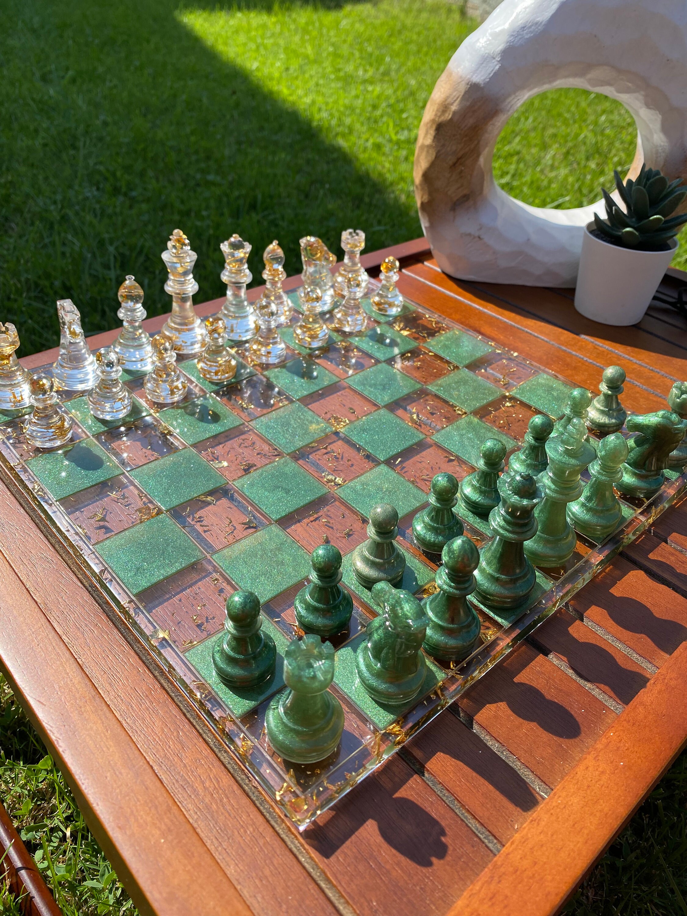Personalized Resin Chess Board Set - Etsy