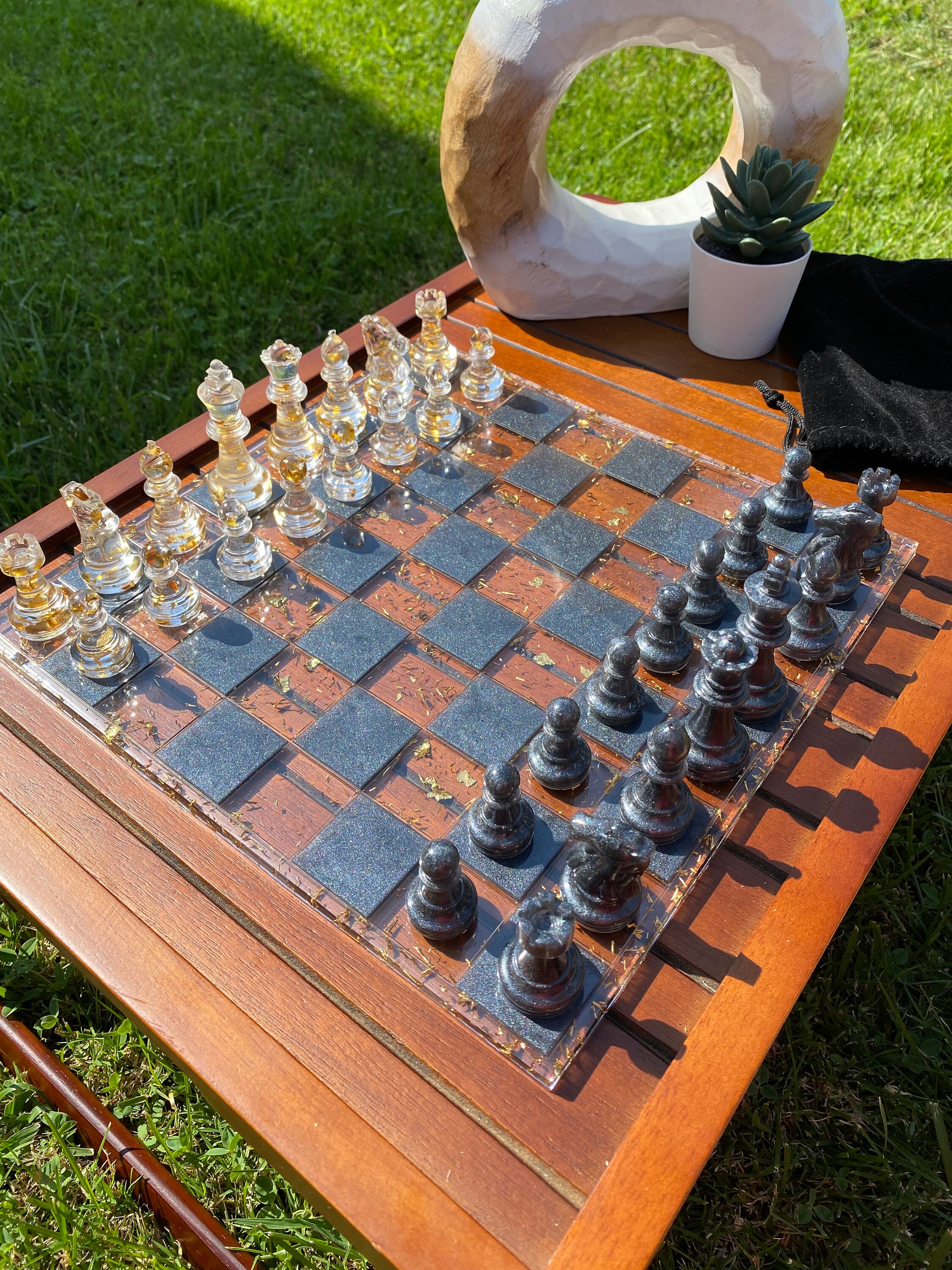 Personalized Resin Chess Board Set - Etsy