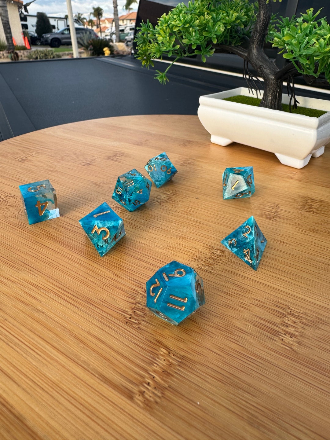 Resin Dice, Dnd Sharp Edge Dice Set, Wave Dnd Dice Set for Dungeons and ...
