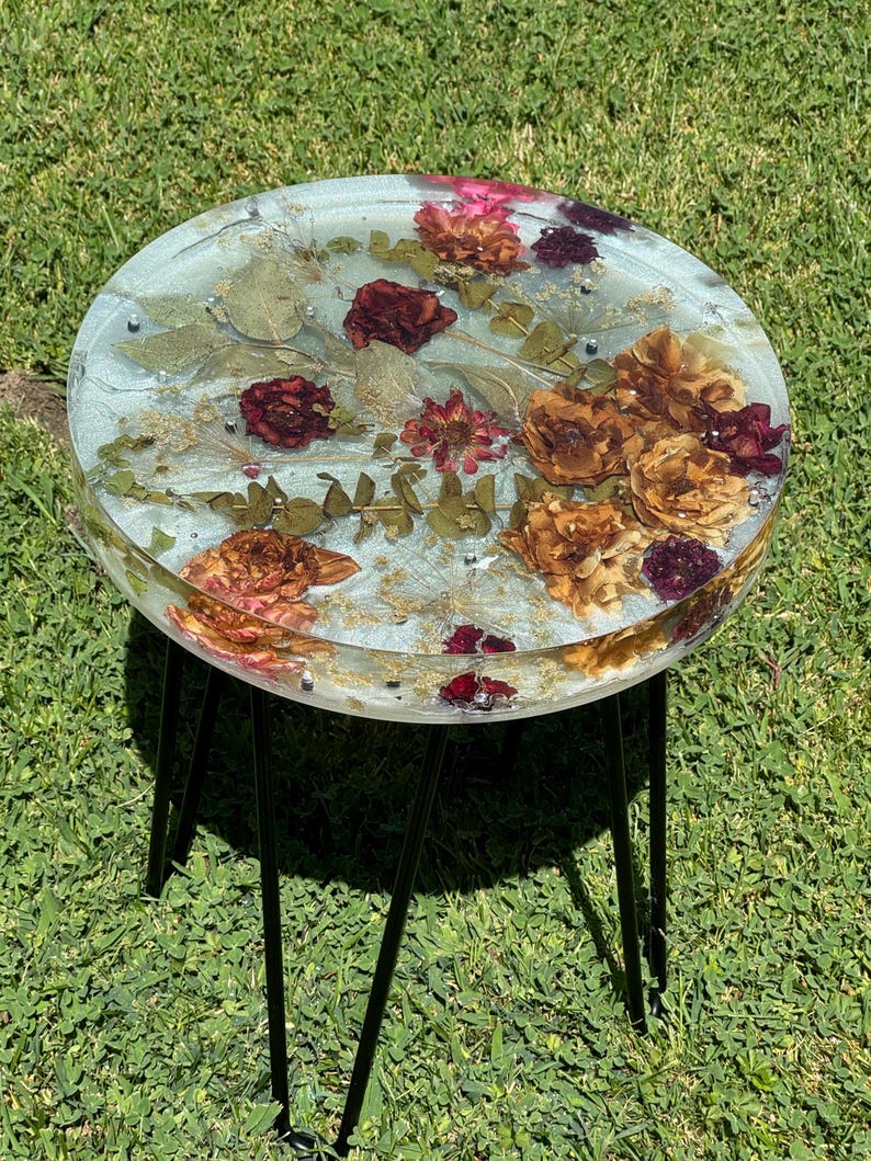 Custom Resin Coffee Table for Wedding Bouquets, Baby Showers, Birthdays ...