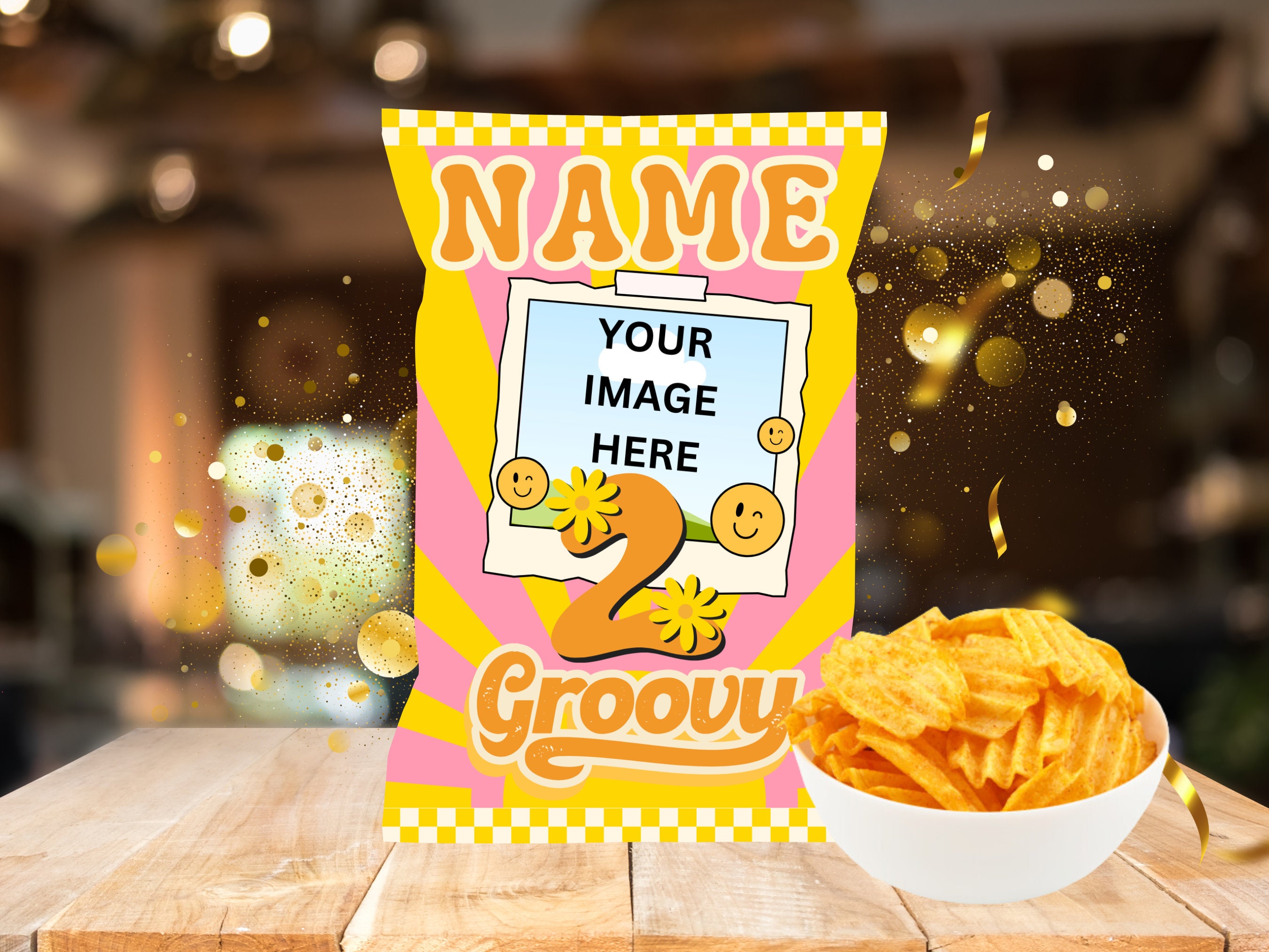 Two Groovy Chip Bag, Custom Chip Bag, Two Groovy Party, Two Groovy ...