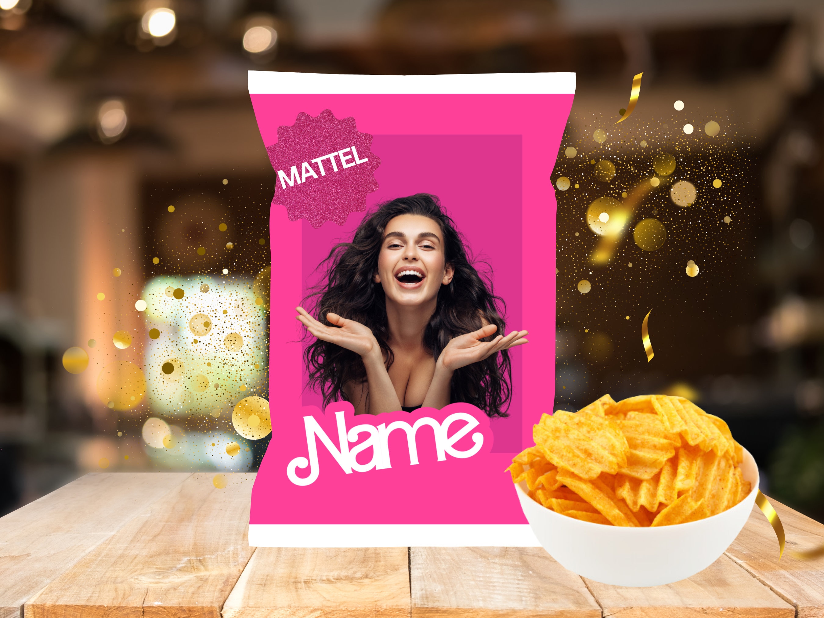Customizable Barbie Chip Bag, Birthday Party Favors (digital Download ...