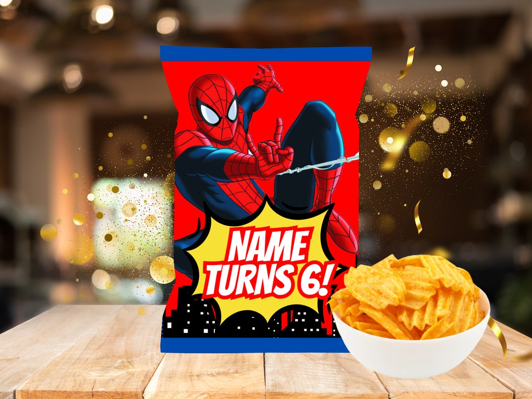 Custom Spiderman Chip Bag, Birthday Party Favors (digital Download) - Etsy