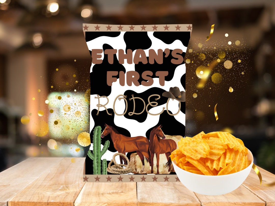First Rodeo Chip Bag, First Rodeo Birthday Party, First Rodeo Party ...