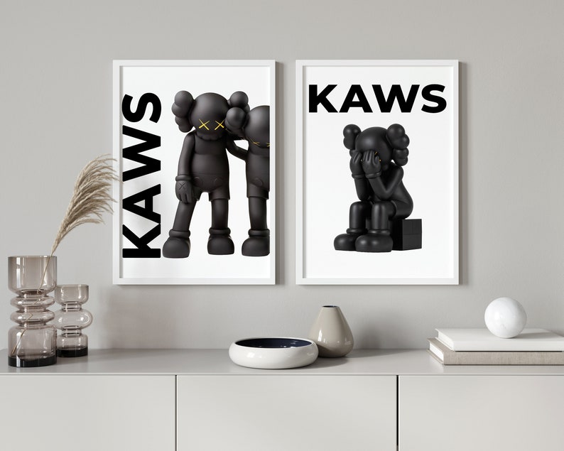 Hypebeast Toys Poster Set of 3, Hypebeast KAWS Figure Trendy Wall Art ...