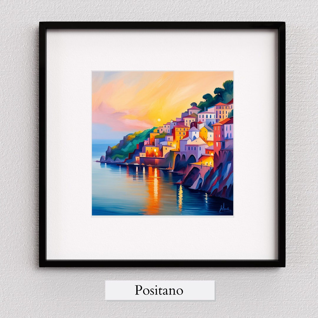 Positano Print, Abstract Art Print, Positano Travel Art, City Print - Etsy