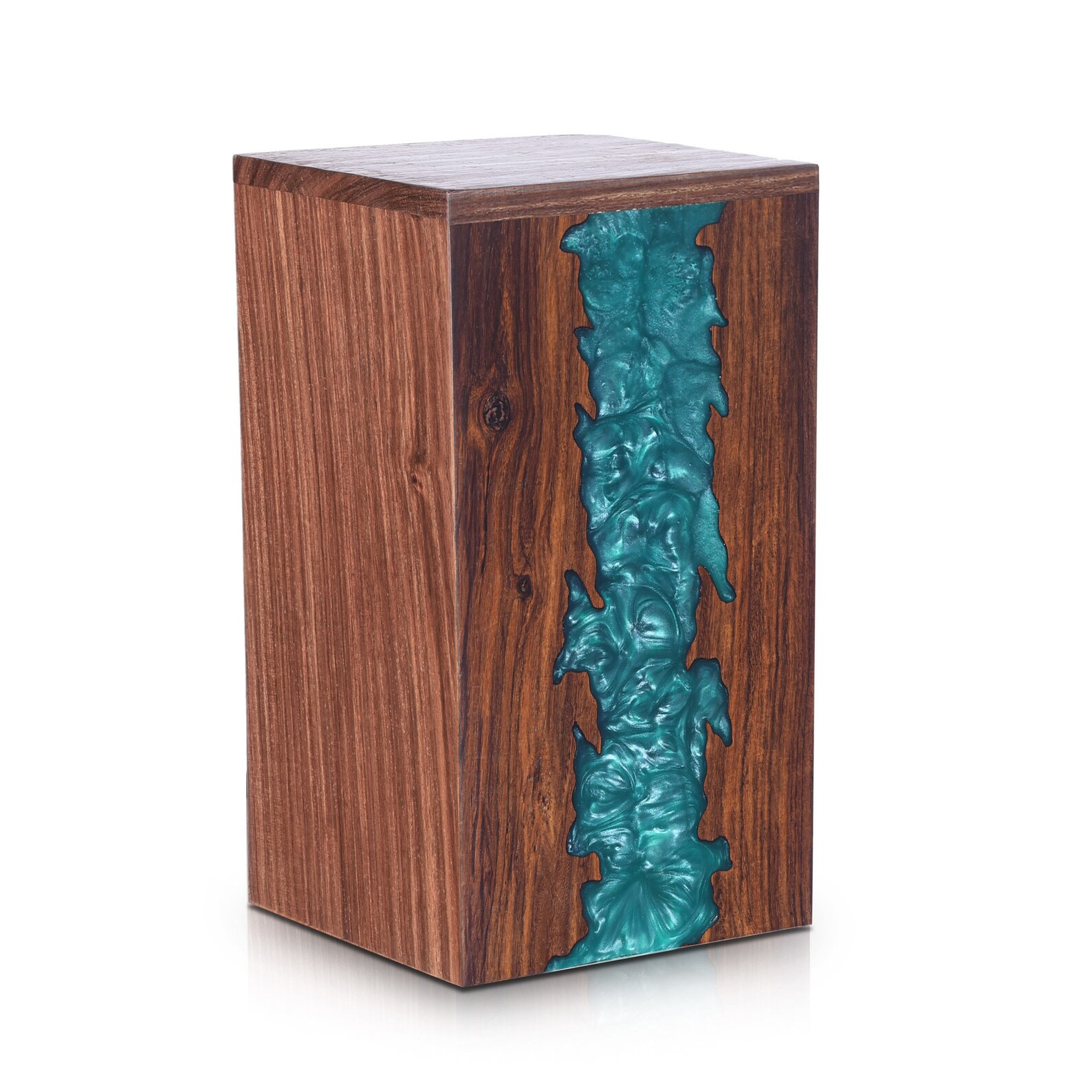 Handmade Rosewood Urn Box – Green Resin Memorial Keepsake - Etsy