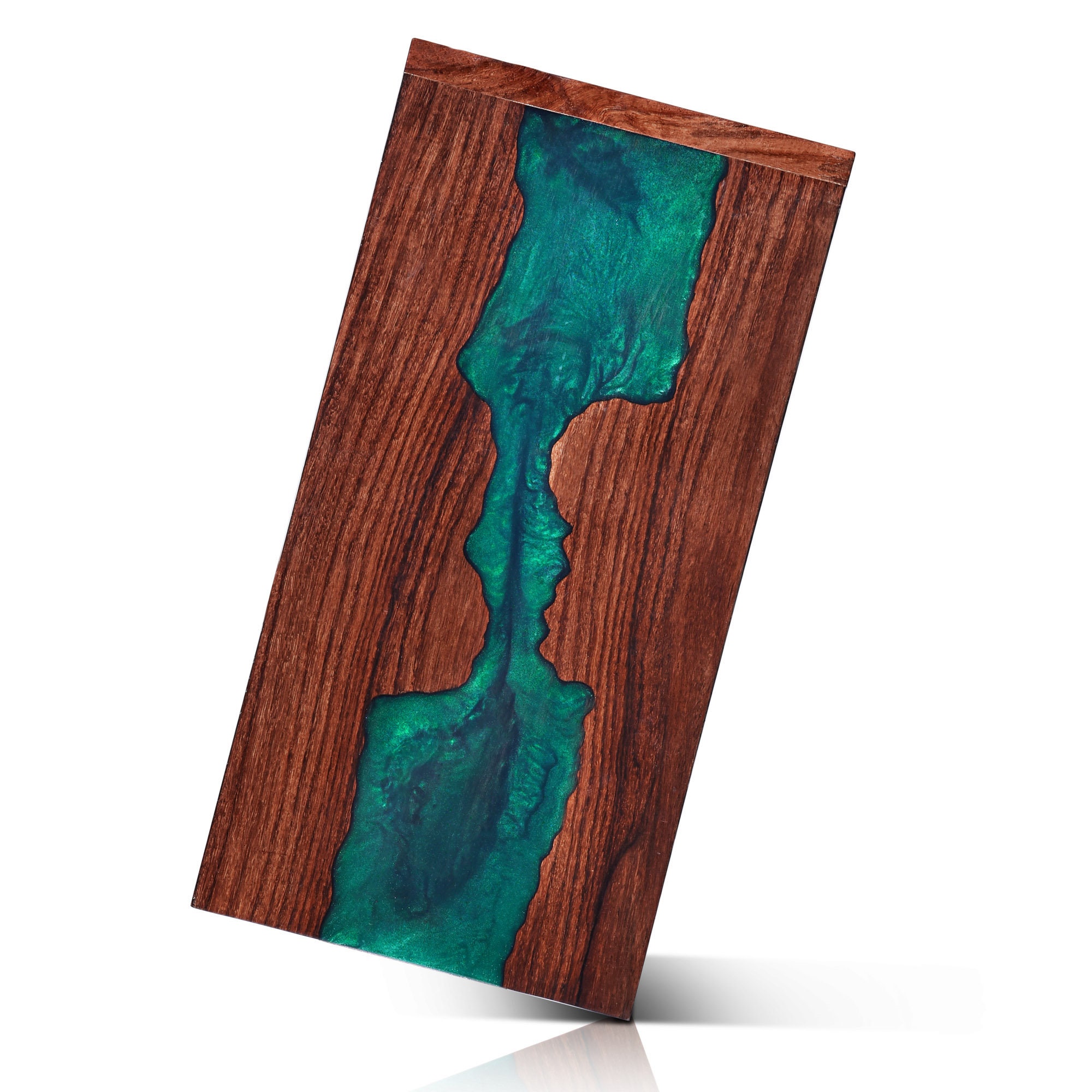 Handcrafted Rosewood and Green Resin Urn Box Unique Memorial Urn for ...