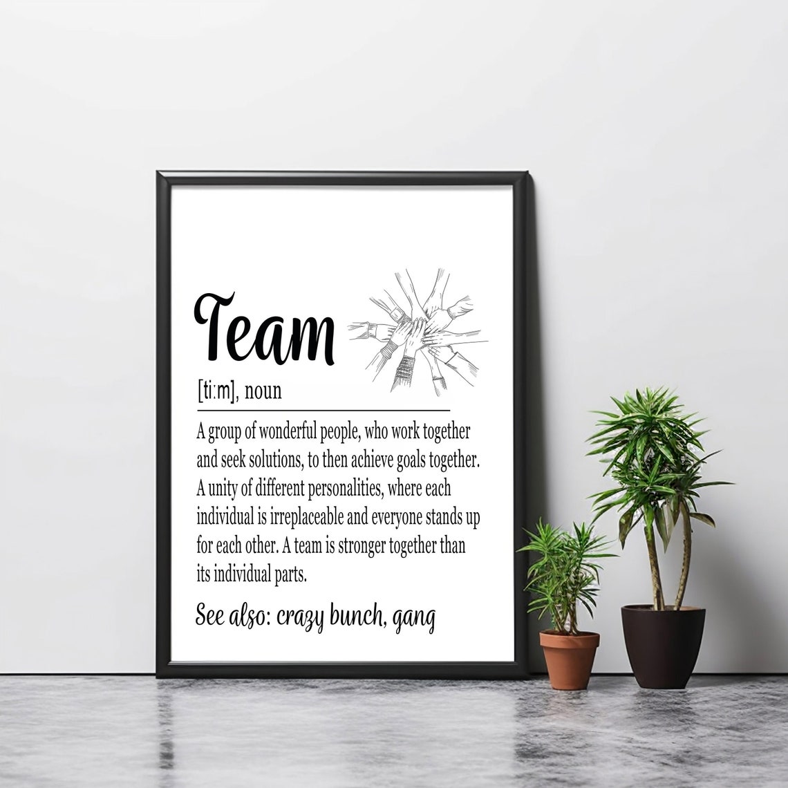 Coworker Gift Team Definition Poster - Perfect Gift for Colleagues ...