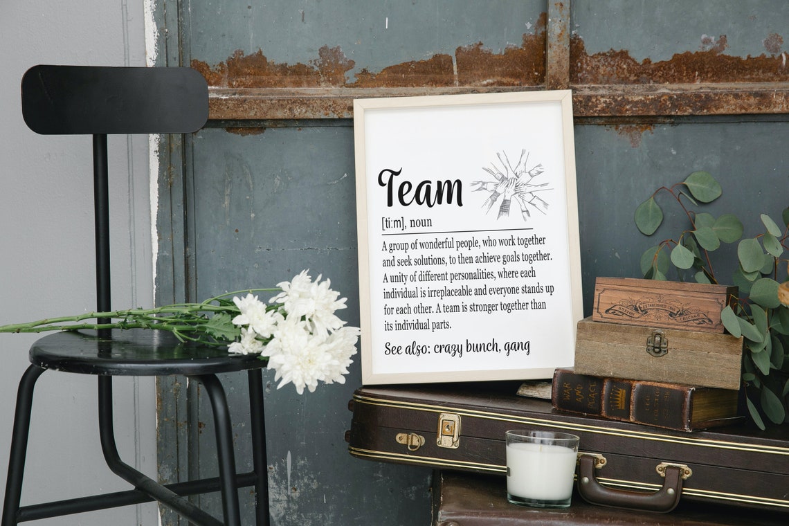 Coworker Gift Team Definition Poster - Perfect Gift for Colleagues ...