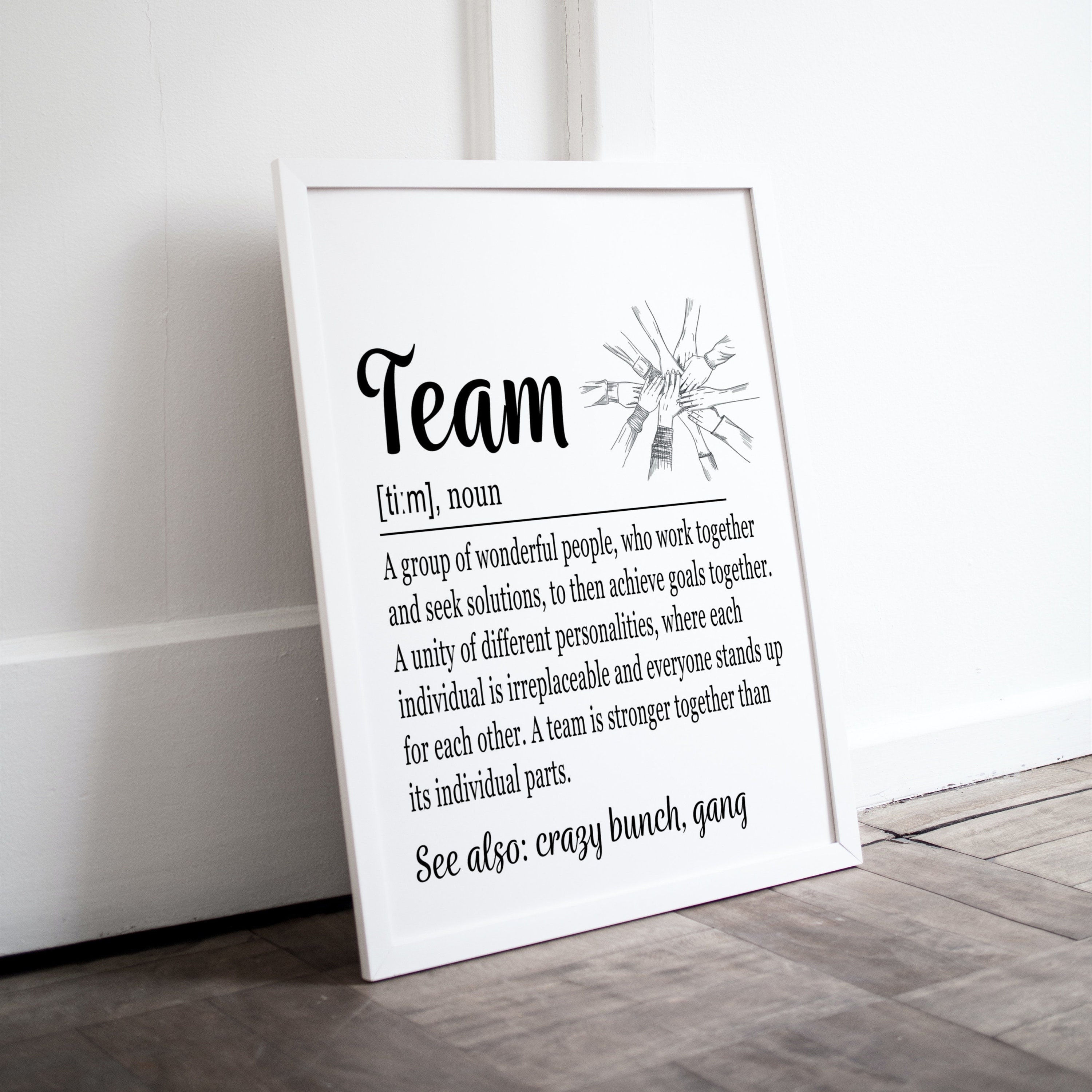 Coworker Gift Team Definition Poster - Perfect Gift for Colleagues ...