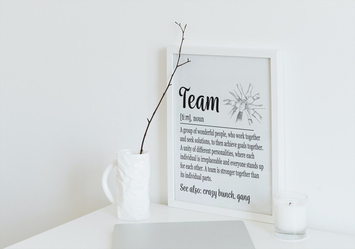 Coworker Gift Team Definition Poster - Perfect Gift for Colleagues ...