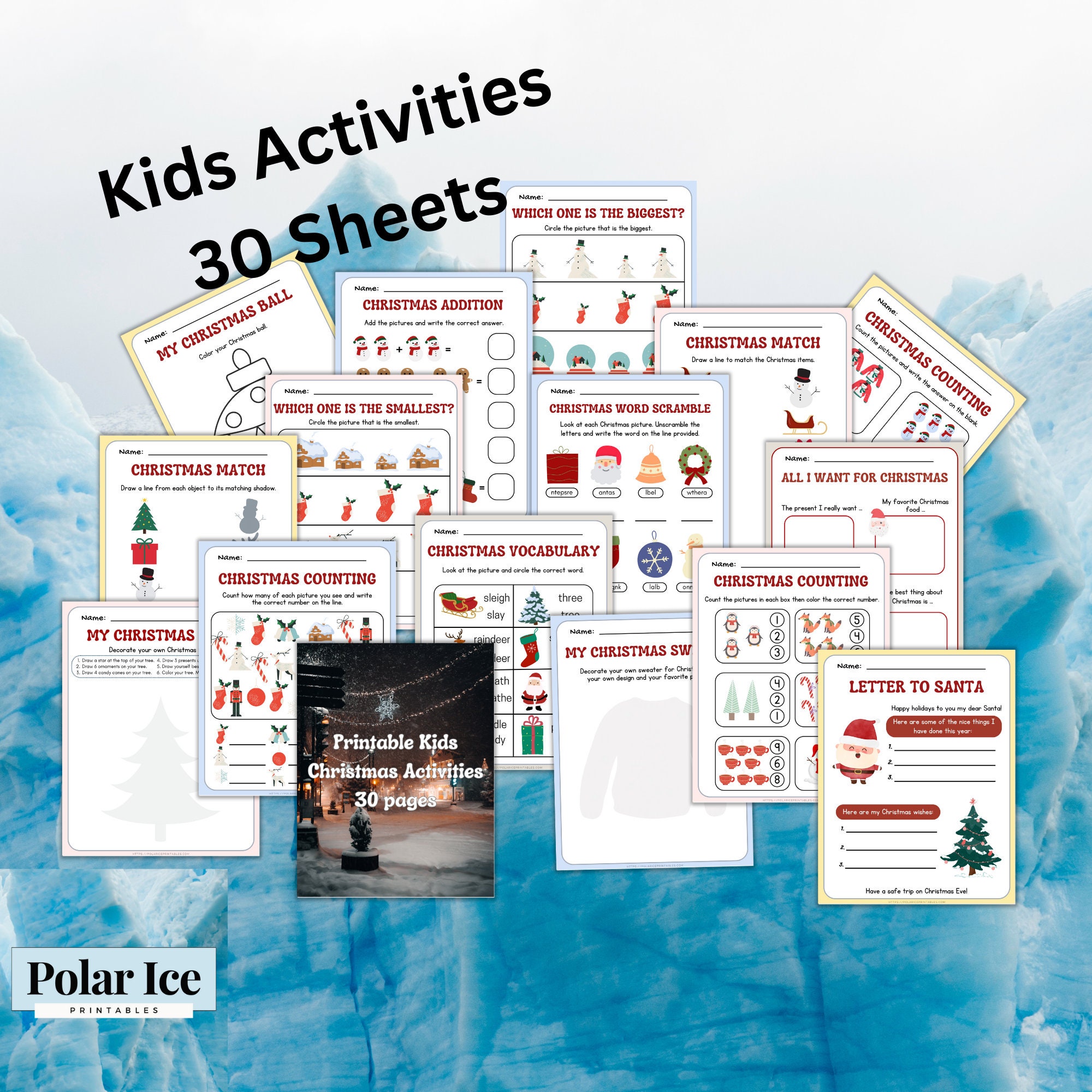 Printable Kids Christmas Activities Packs Christmas Coloring, Printable ...