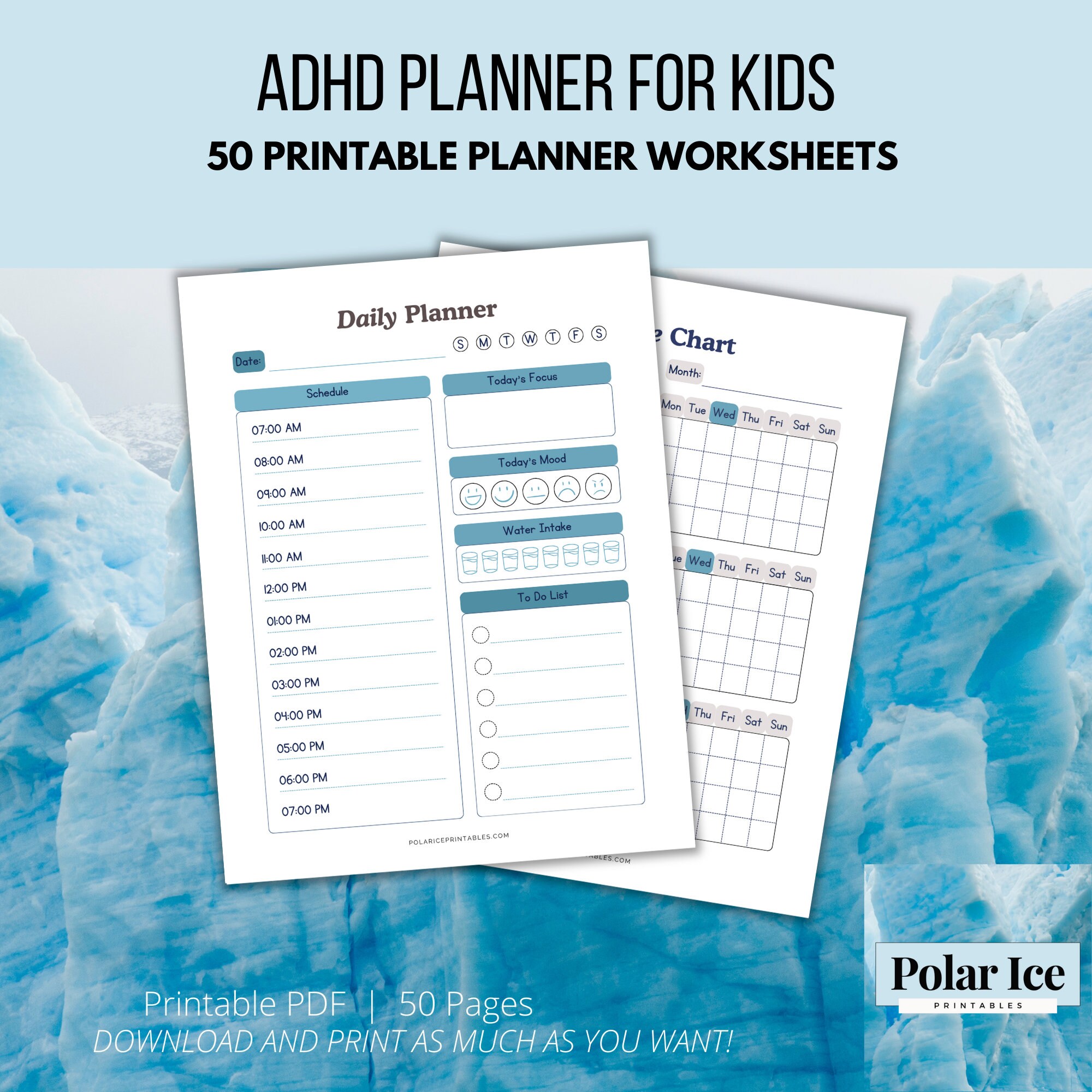 Printable Adhd Worksheets for Kids Pdf | Childrens Adhd Planner - Etsy
