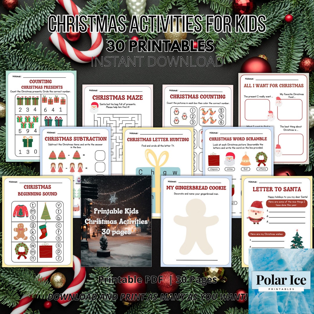 Printable Kids Christmas Activities Packs | Christmas Coloring ...