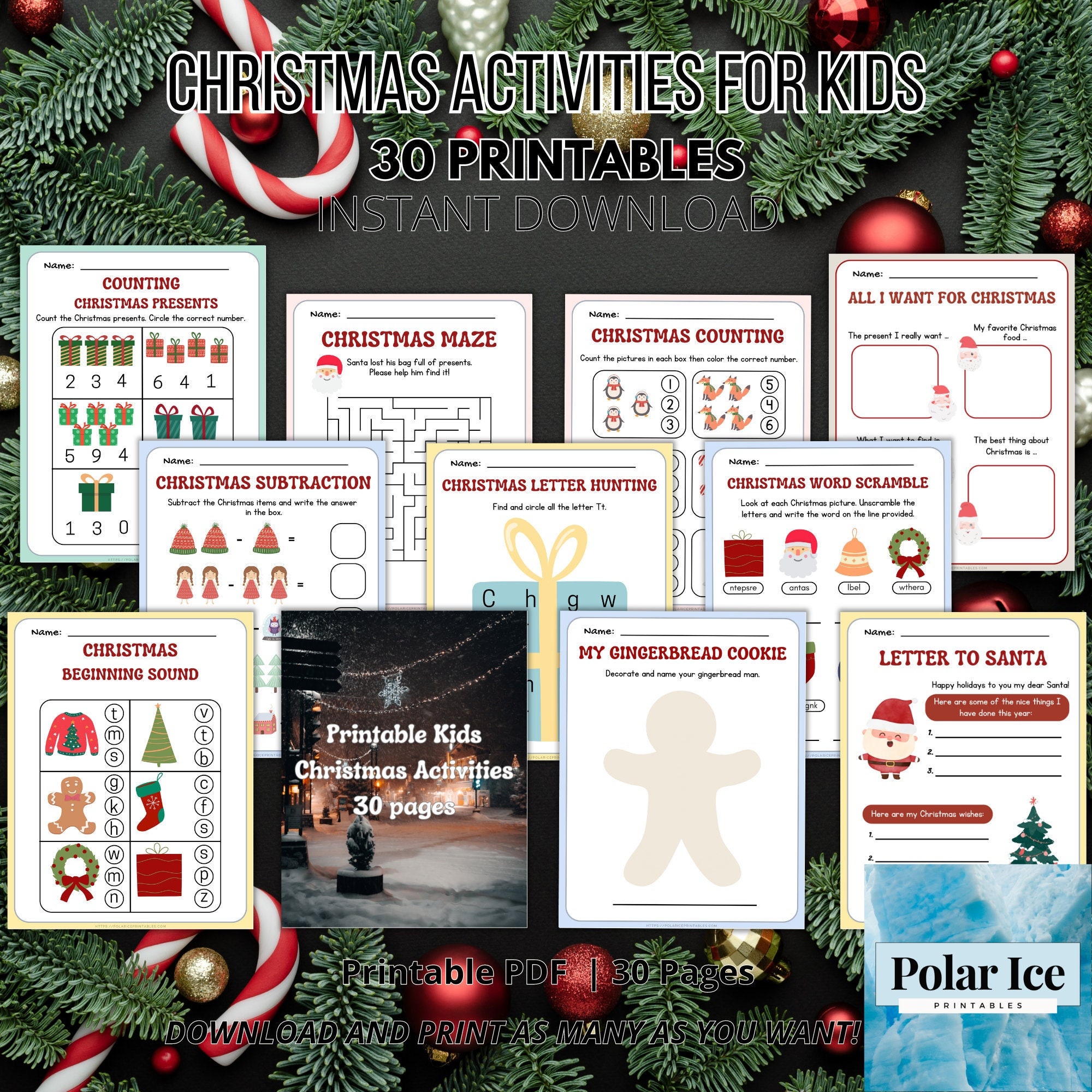 Printable Kids Christmas Activities Packs Christmas Coloring, Printable ...