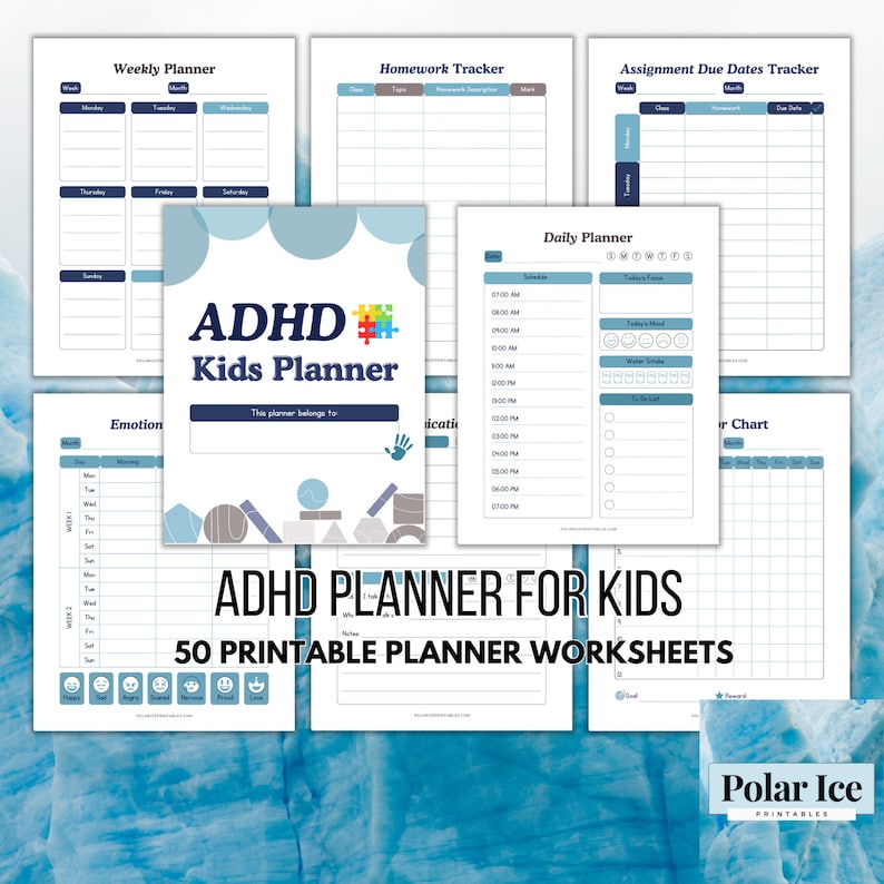 Printable Adhd Worksheets for Kids Pdf | Childrens Adhd Planner - Etsy
