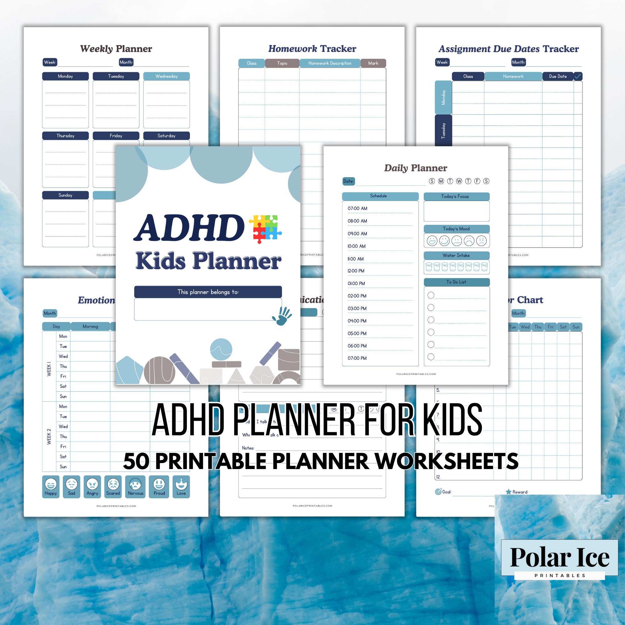 Printable Adhd Worksheets for Kids Pdf | Childrens Adhd Planner - Etsy