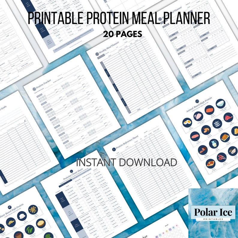 High Protein Meal Planner Printable – Weekly & Daily Food Tracker With ...