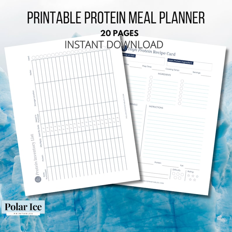 High Protein Meal Planner Printable – Weekly & Daily Food Tracker With ...